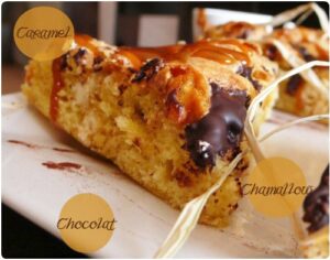 Triangles au chamallow, chocolat et caramel - chefNini